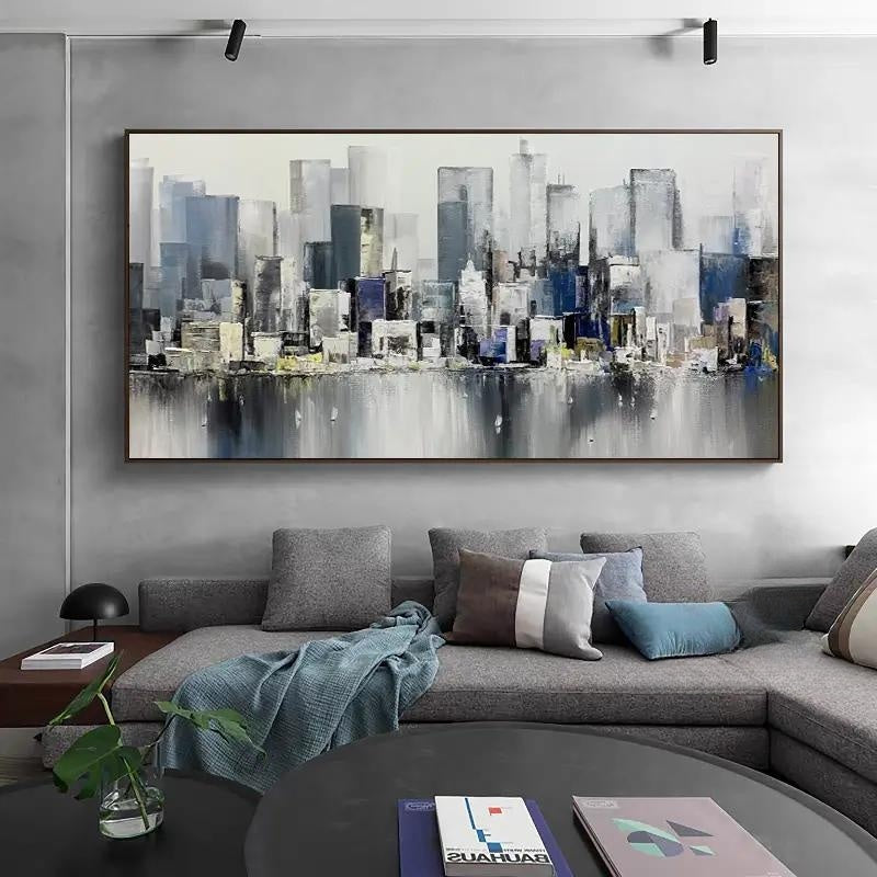 Abstract New York Cityscape Oil Painting on Canvas#UL007
